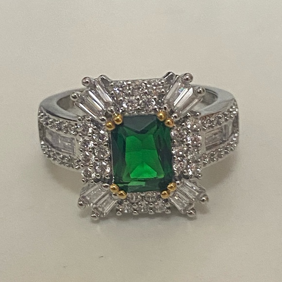 Jewelry | Lab Made Emerald Lab Made Diamond White Gold Filled | Poshmark